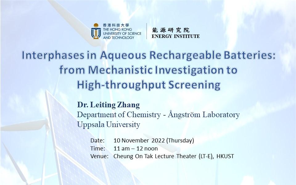 Interphases in Aqueous Rechargeable Batteries: from Mechanistic Investigation to High-throughput ...